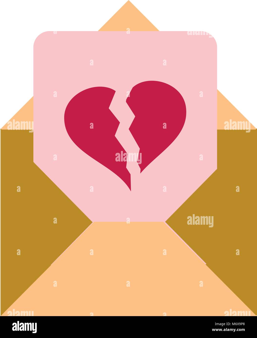 colorful love letter to heart broken message vector illustration Stock ...
