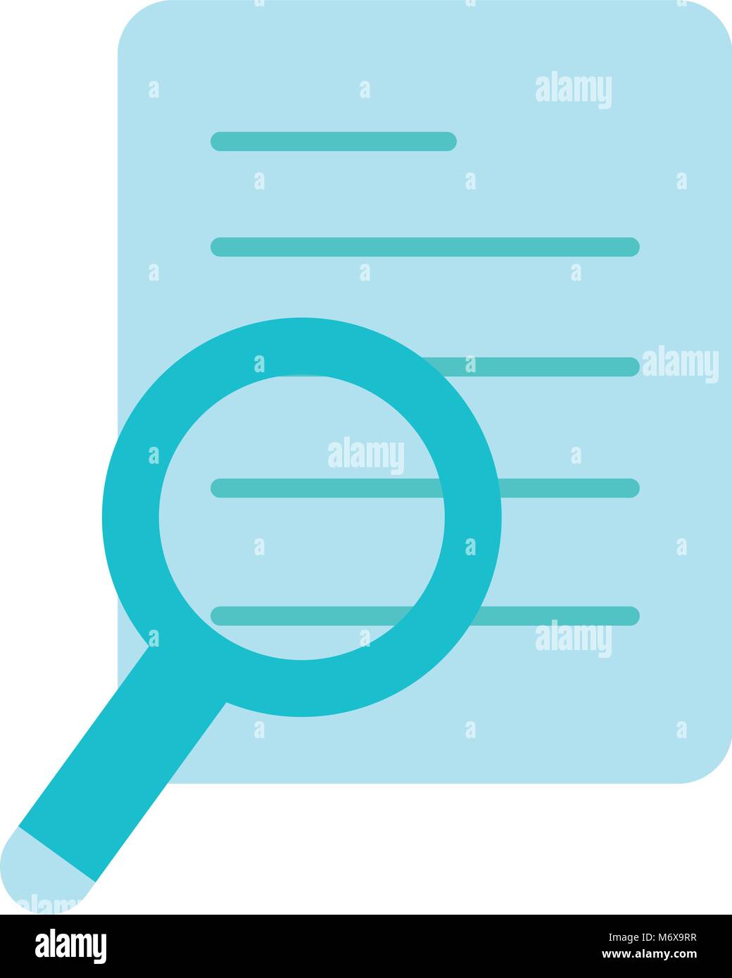 colorful business document paper with magnifying glass vector ...