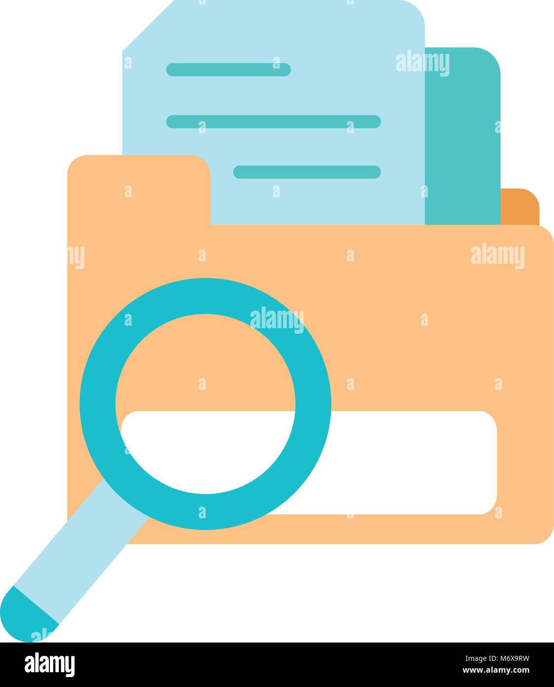 colorful document inside folder file with magnifying glass vecctor ...