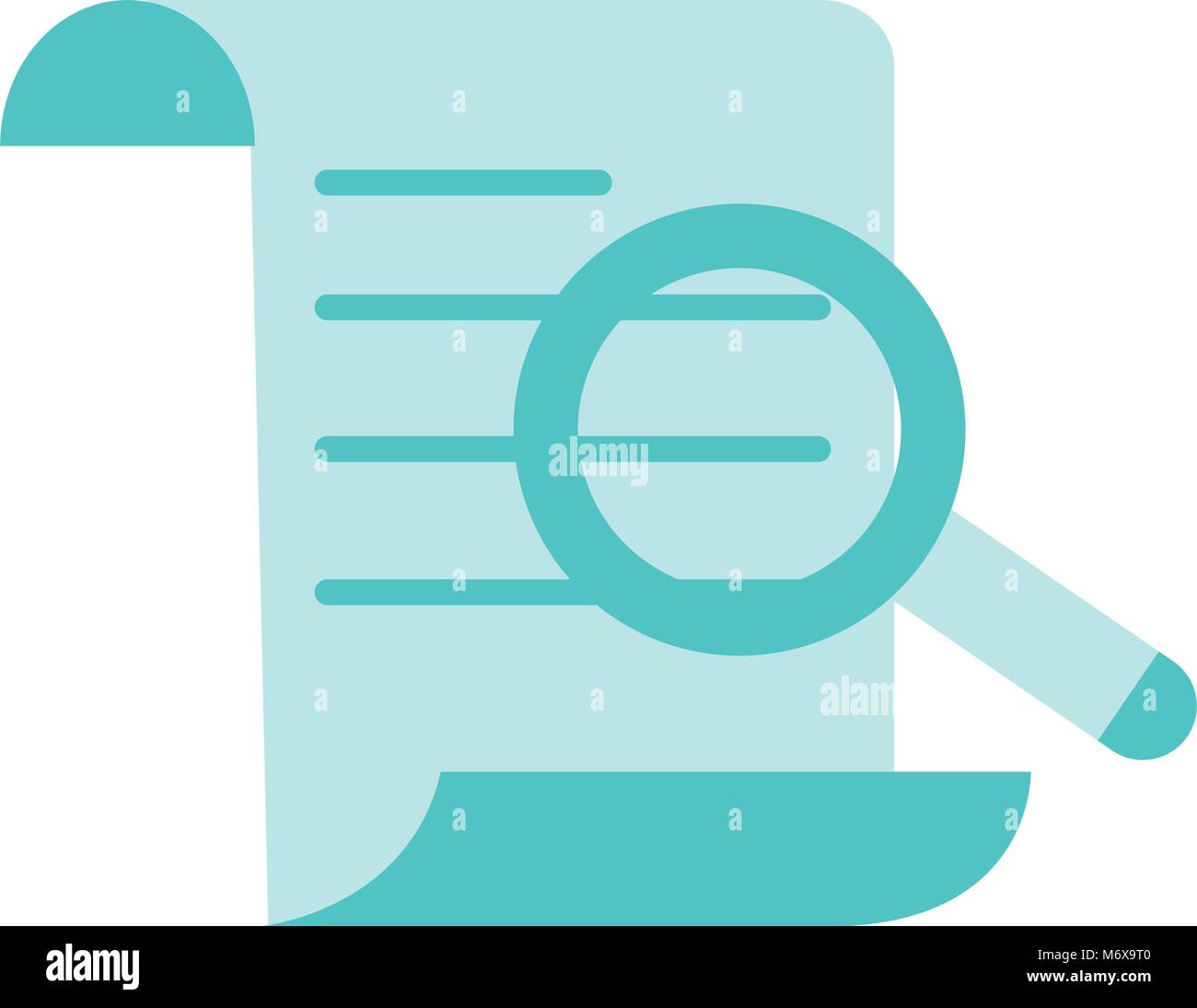 colorful document information paper with magnifying glass vector ...