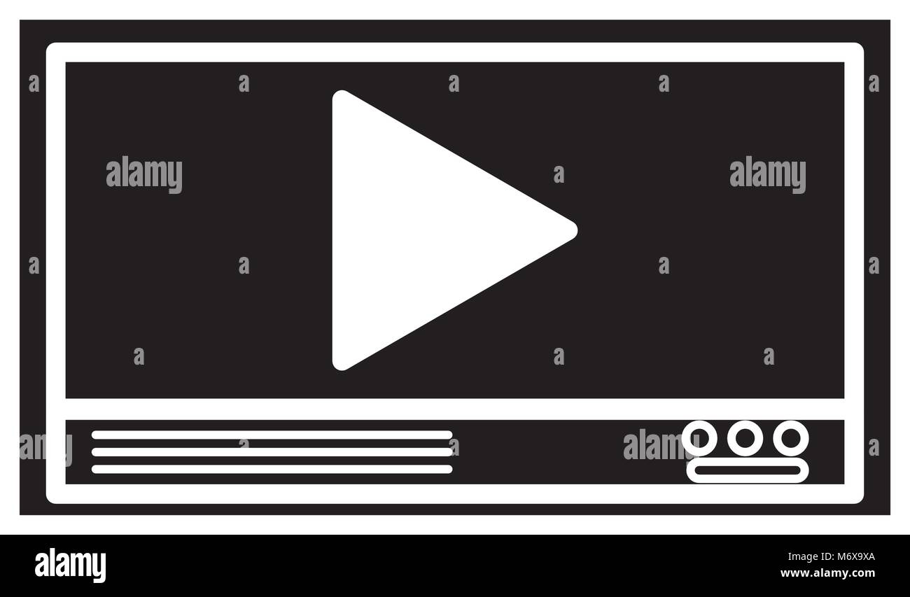 silhouette web digital multimedia play video vector illustration Stock ...