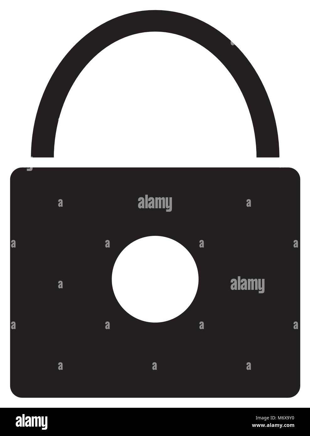 silhouette close padlock to protection and security symbol vector ...