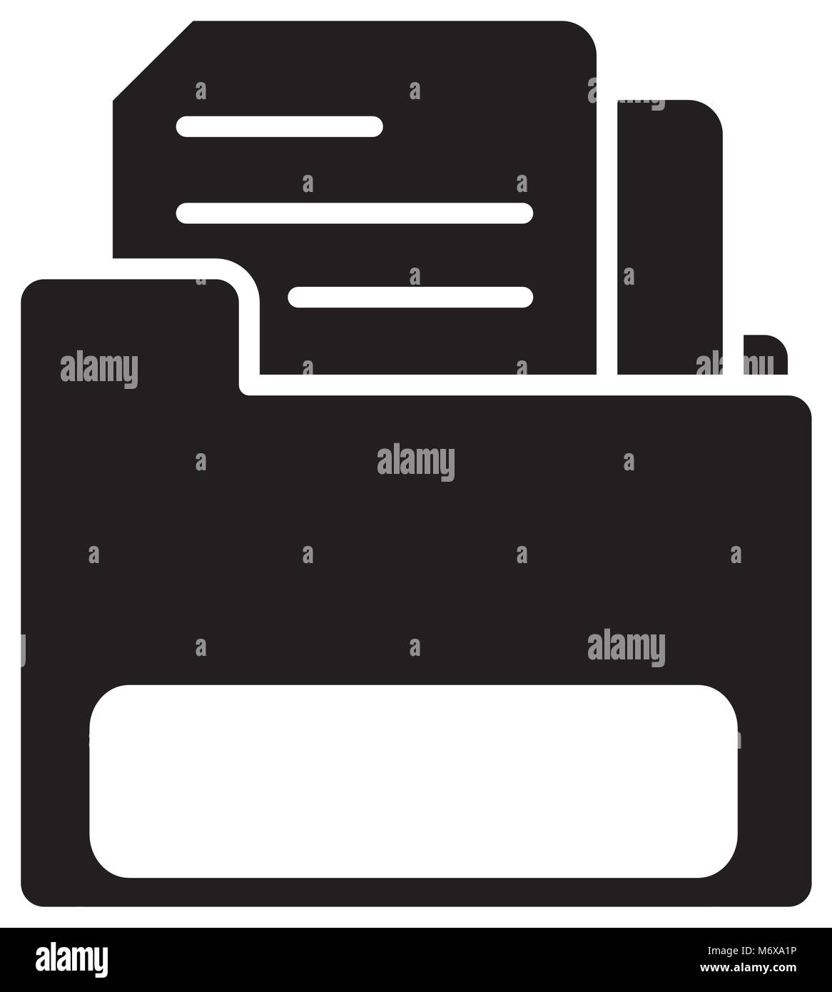 silhouette file folder with document information paper vector ...