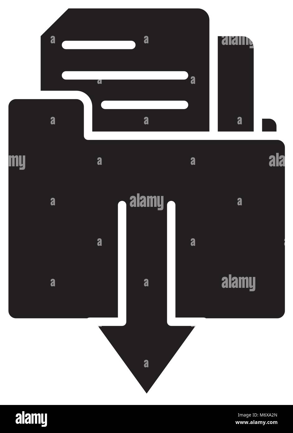 silhouette file folder downloading documents information vector ...