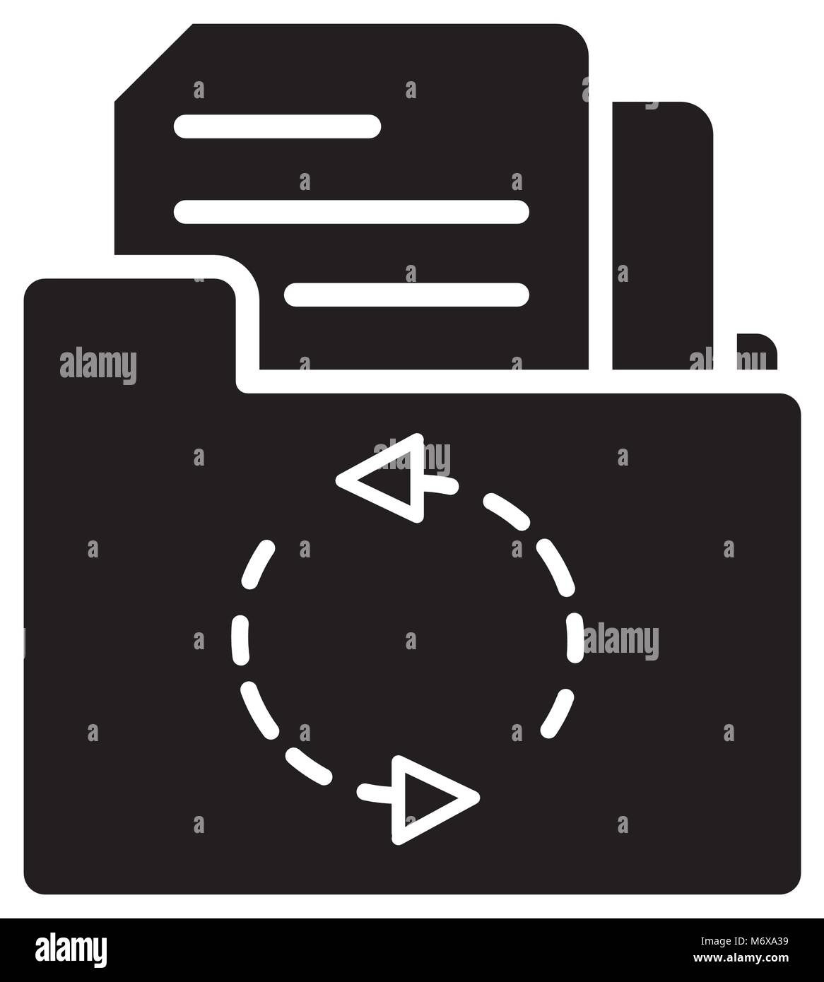 silhouette file folder with documents paper upload vector illustration ...