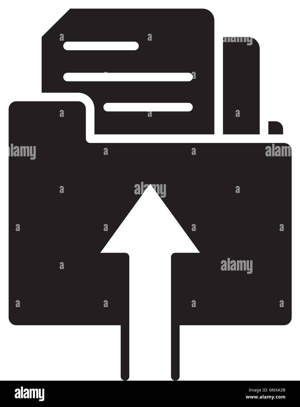 silhouette file folder loading document paper vector illustration Stock ...