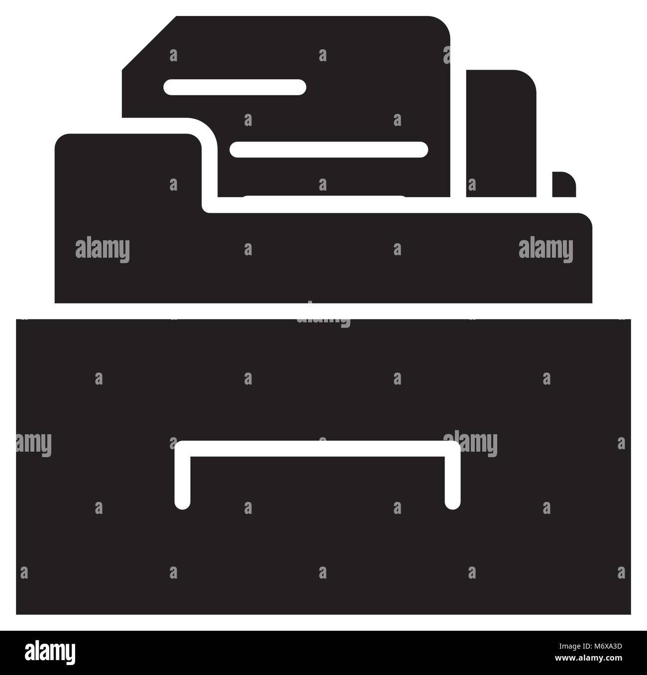 silhouette cabinet file folder with document archive vector ...