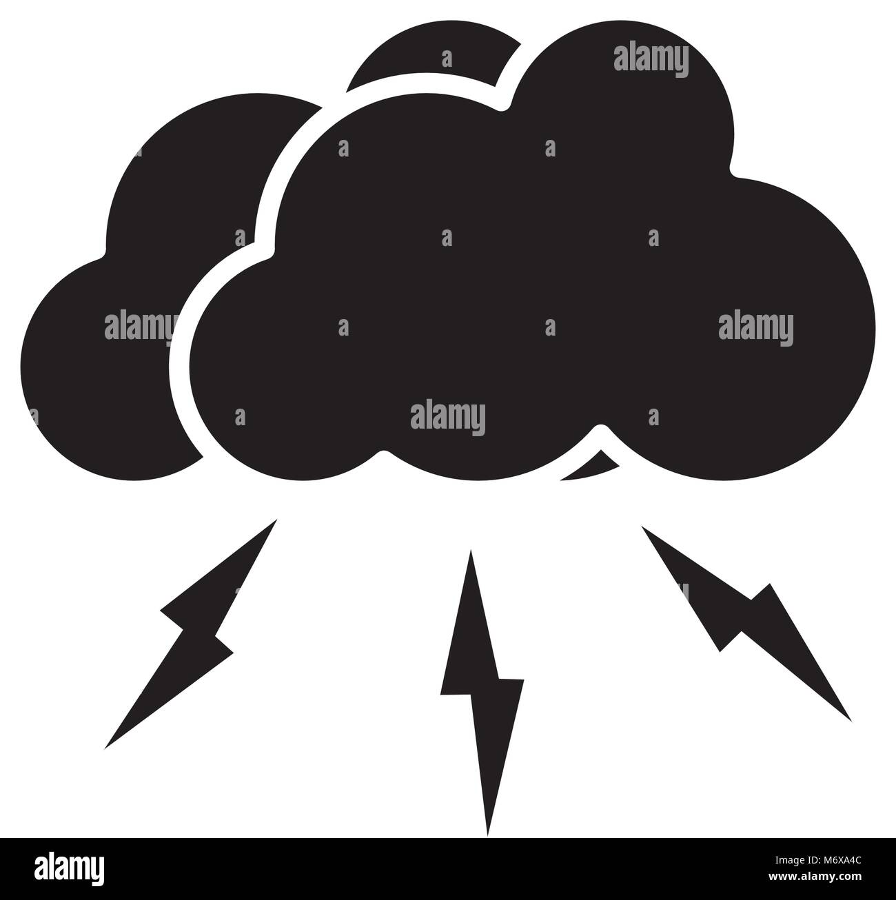 silhouette cloud with nature thunder weather in the sky vector ...