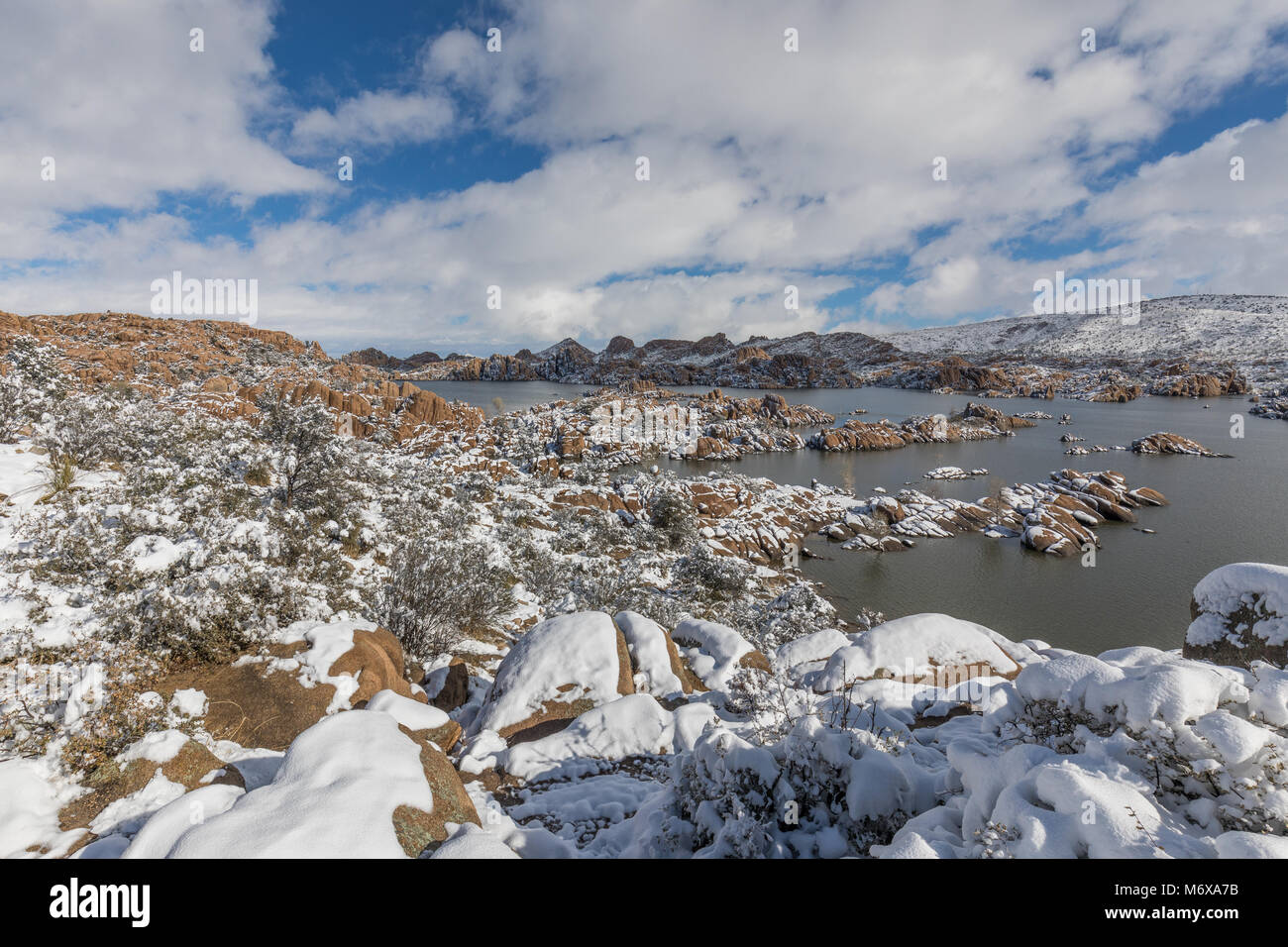 Winter Snow at Watson lake Prescott Arizona Stock Photo - Alamy