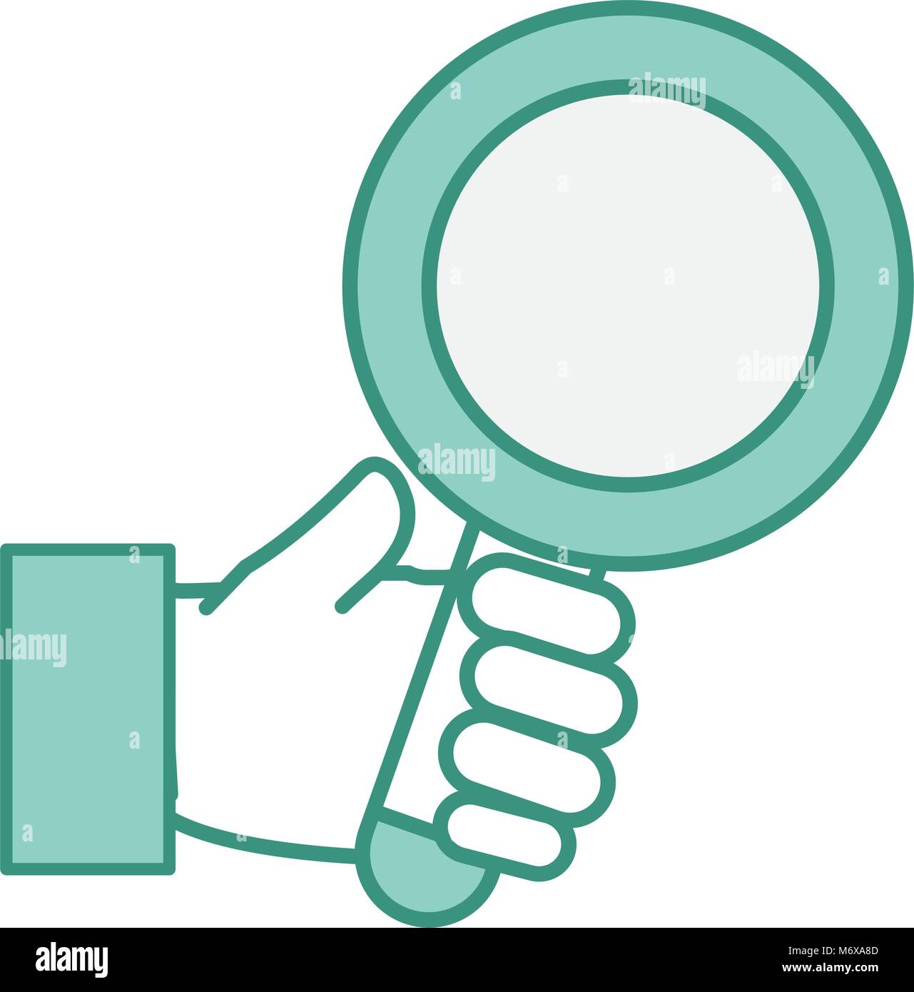Hand of man with loupe Stock Vector Images - Alamy