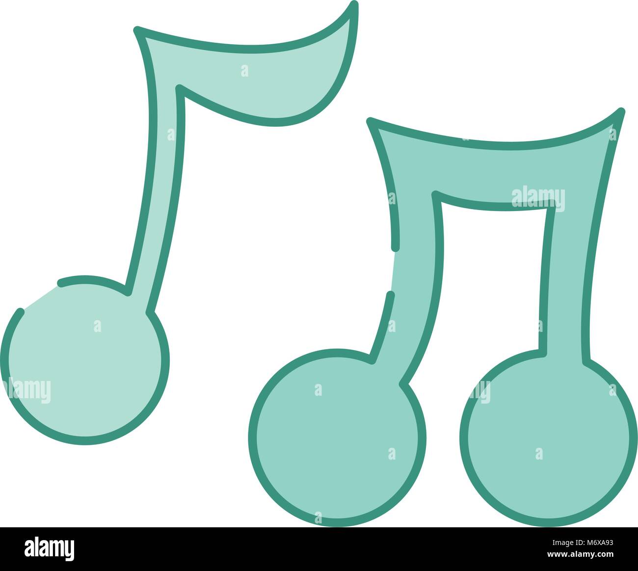 duo color music notes tone with sound rhythm vector illustration Stock ...