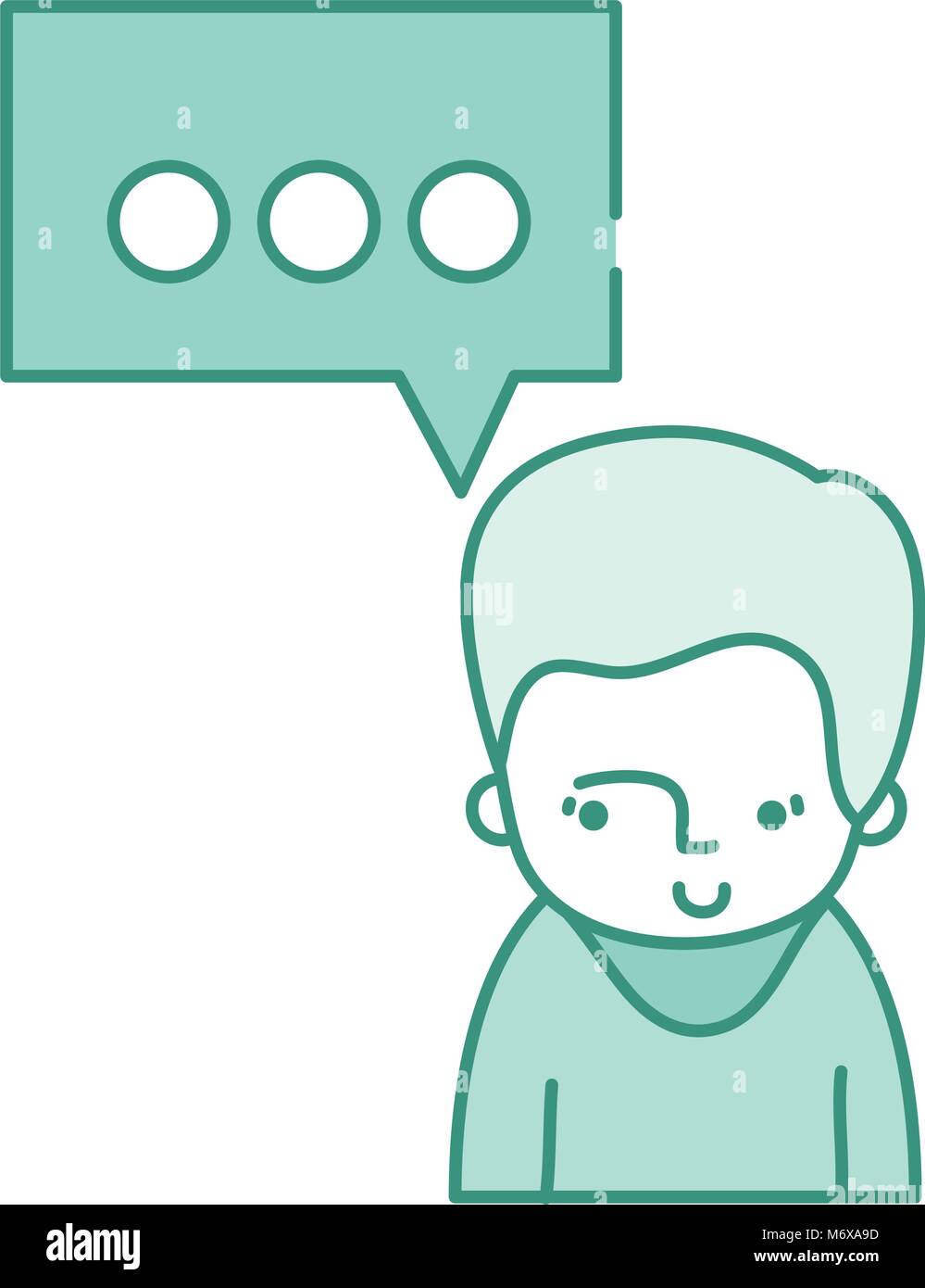 duo color man with t-shirt and chat bubble message vector illustration ...