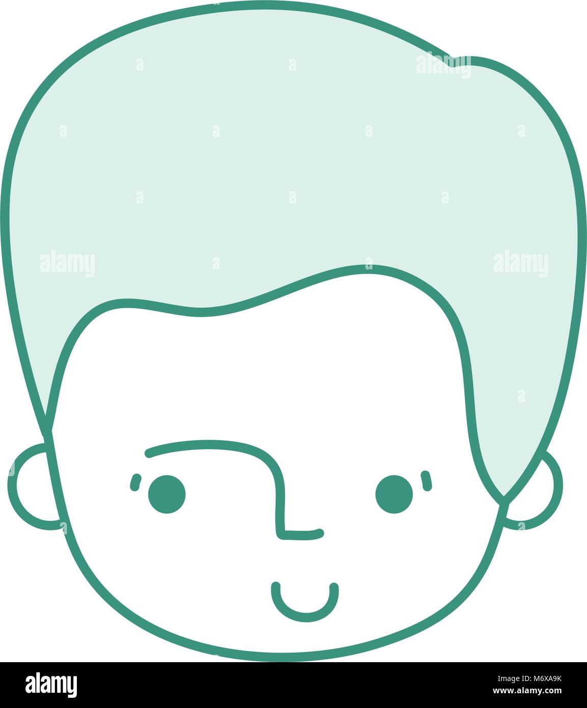 duo color avatar man head with hairstyle design vector illustration ...