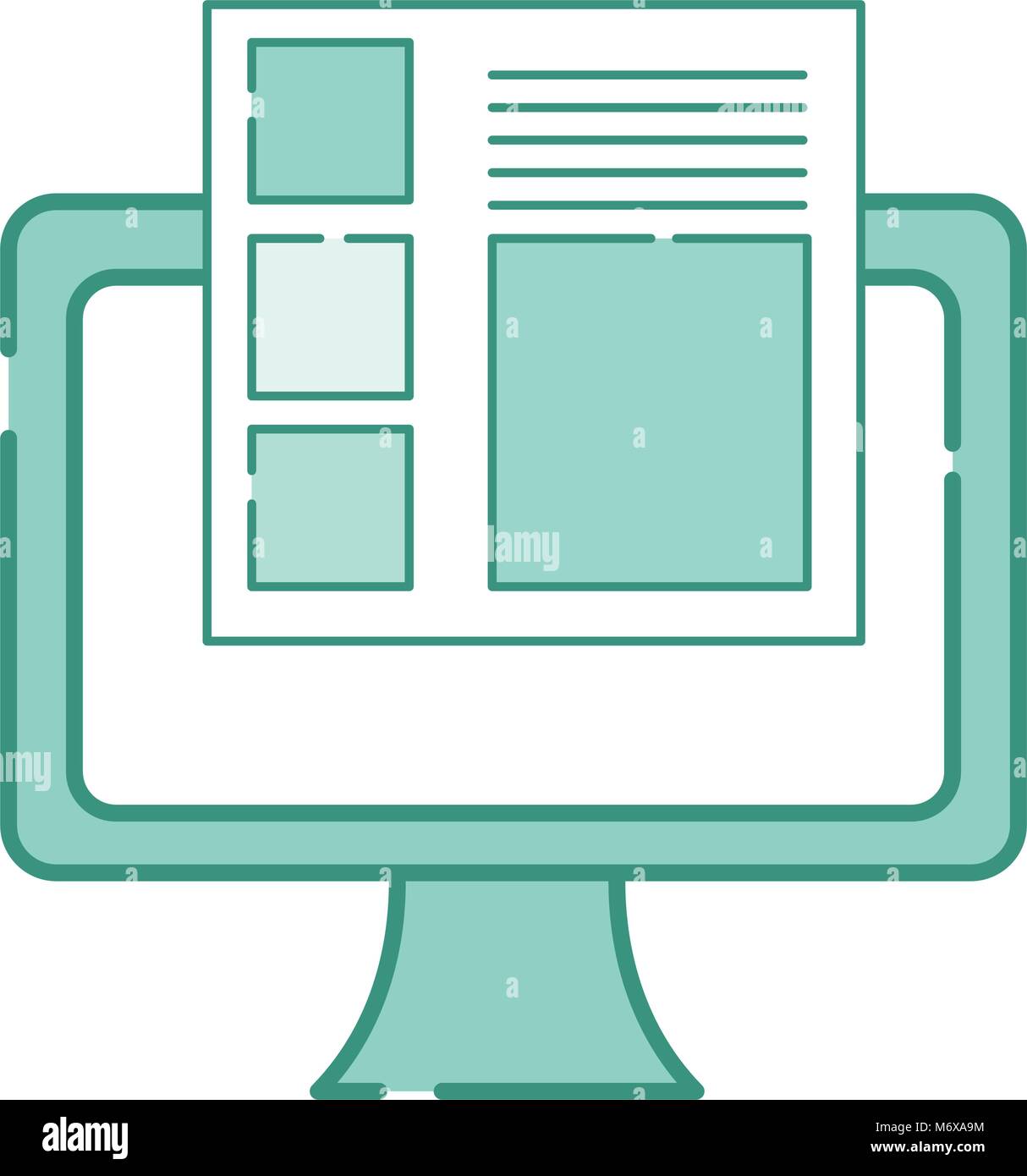 duo color computer technology with business document information vector ...