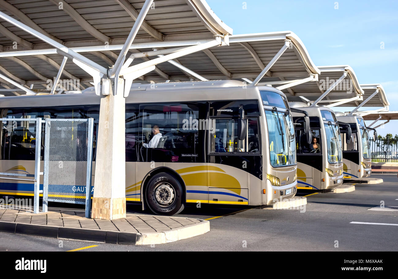 Gautrain public busses waiting in depot Stock Photo - Alamy