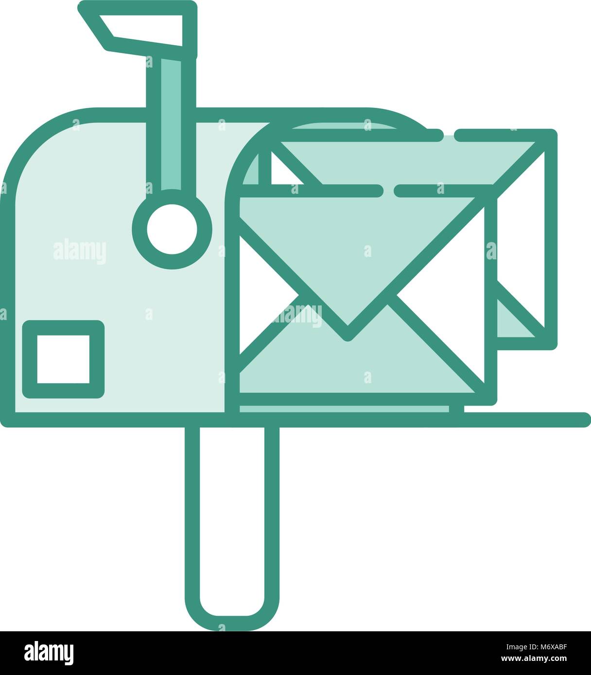 duo color correspondence mailbox with post letter message vector ...