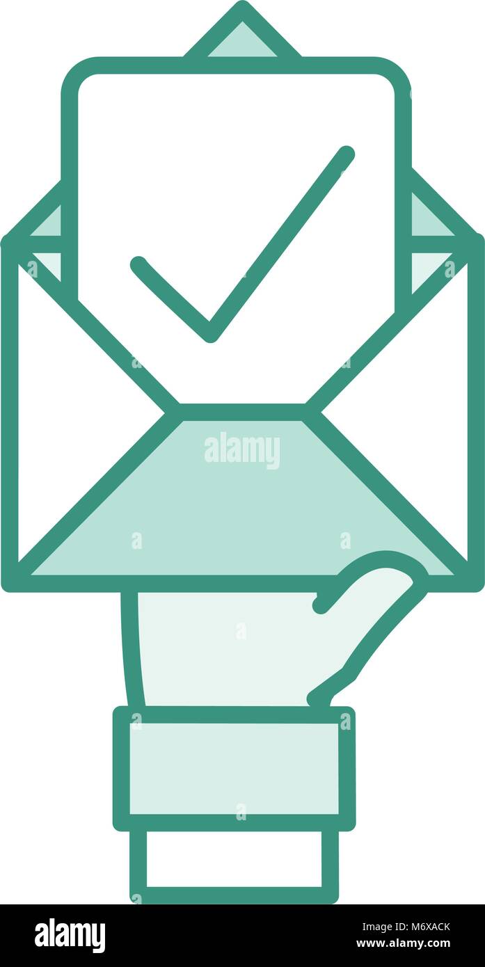 duo color man hand with good letter message vector illustration Stock ...