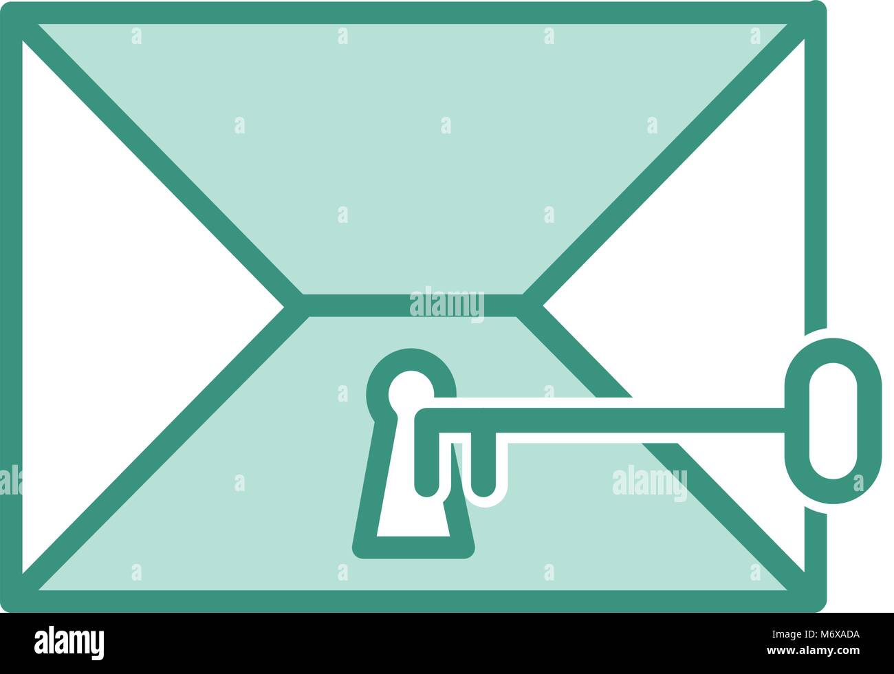 duo color letter message with key style security vector illustration ...