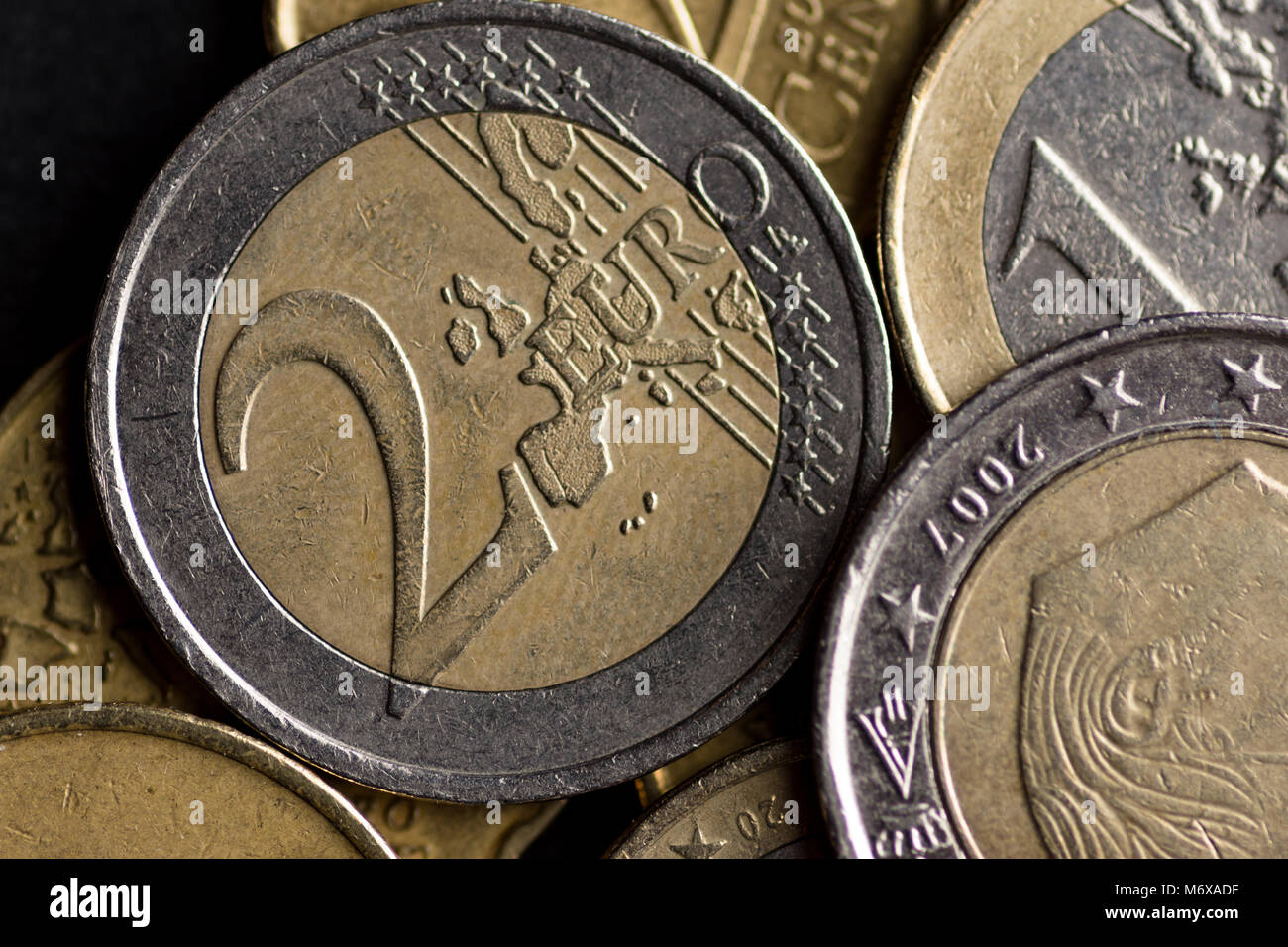 Money euro coins background Stock Photo - Alamy