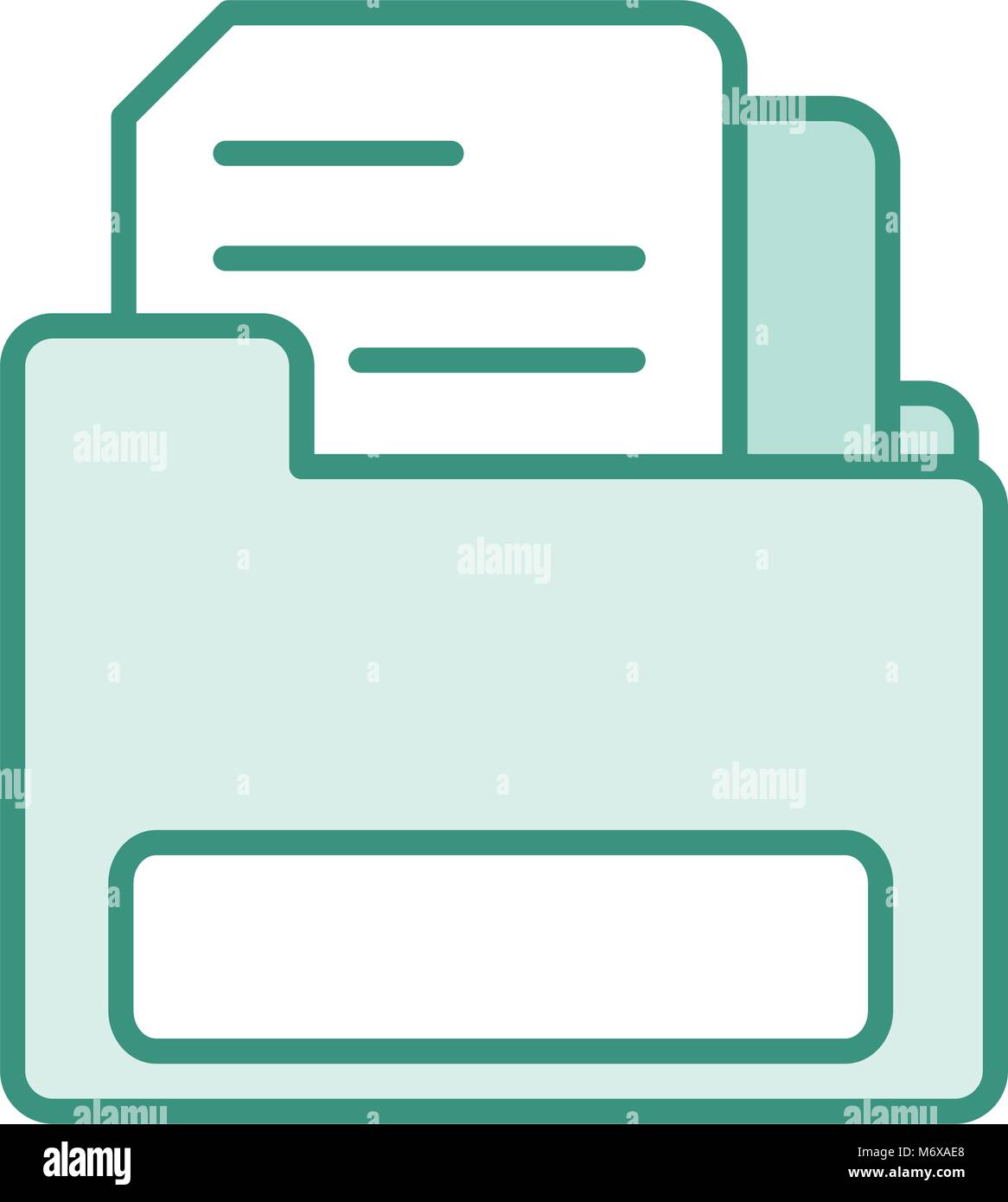 Duo Color File Folder With Document Information Paper Vector