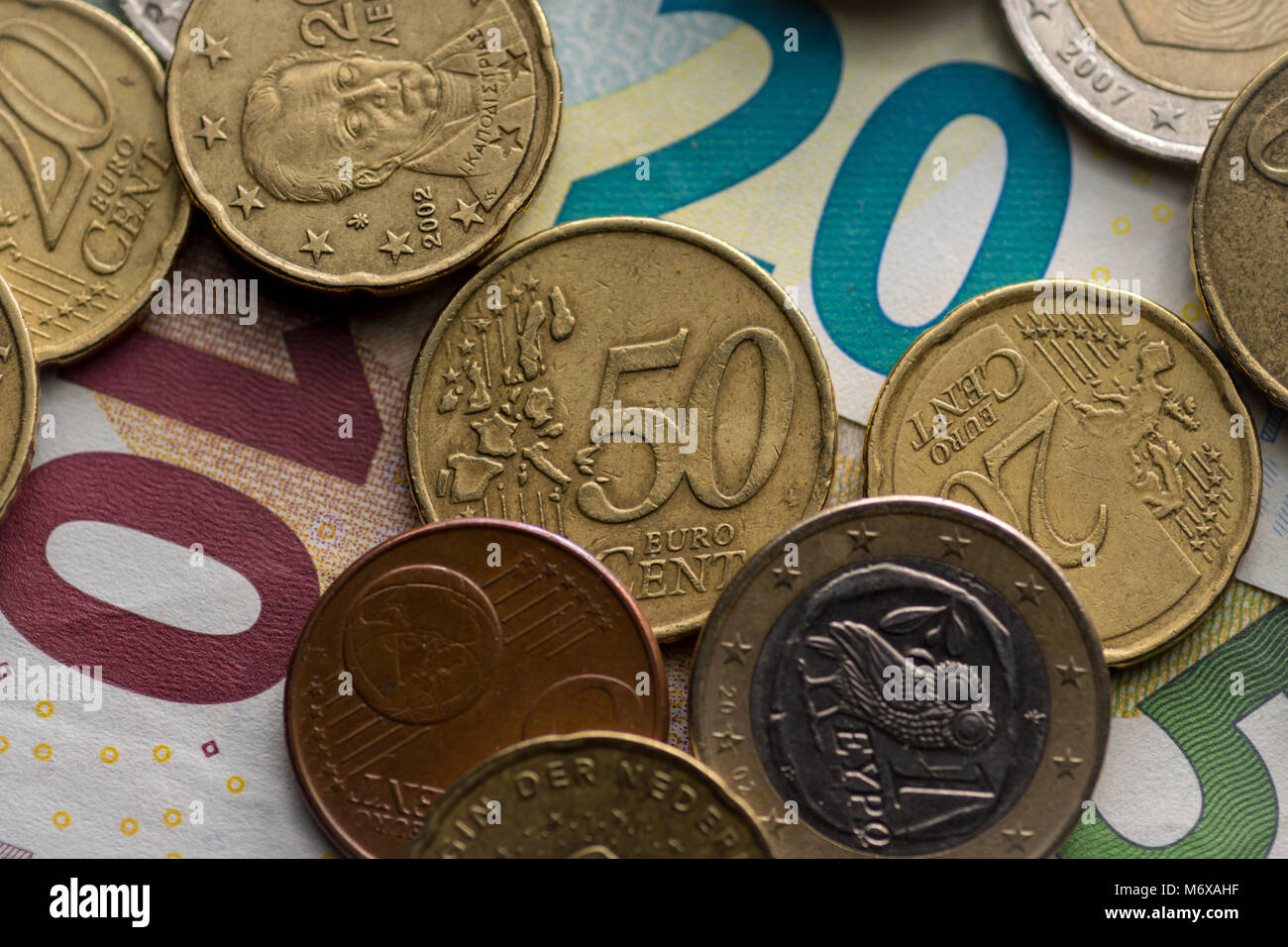 Money euro coins and banknotes background Stock Photo - Alamy