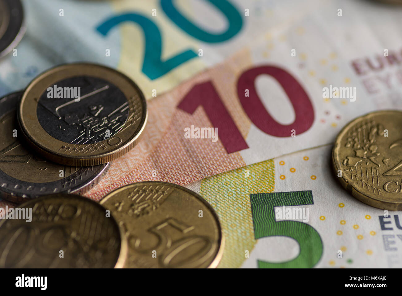 Money euro coins and banknotes background Stock Photo - Alamy