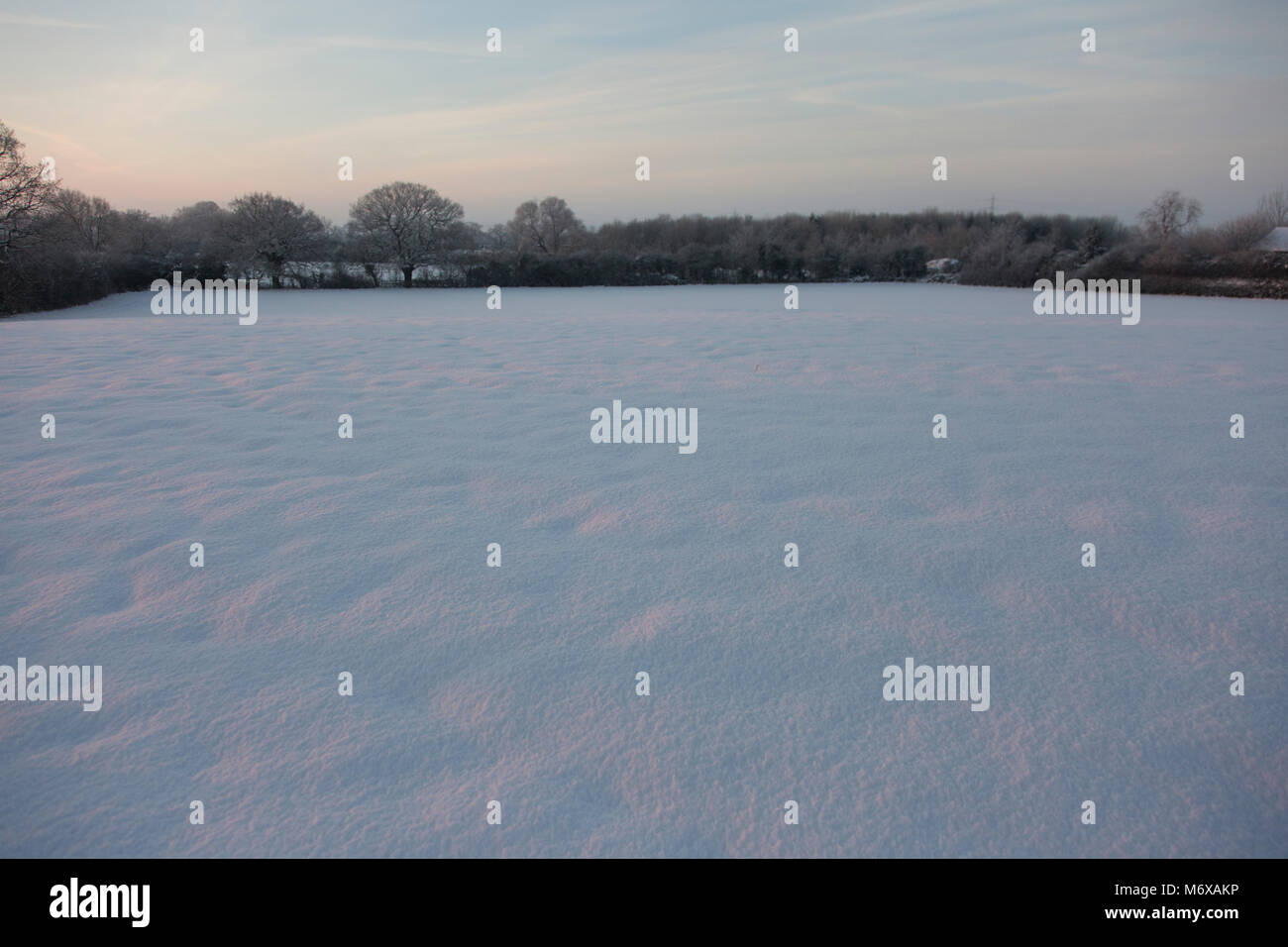 snow covered field in English countryside Stock Photo - Alamy