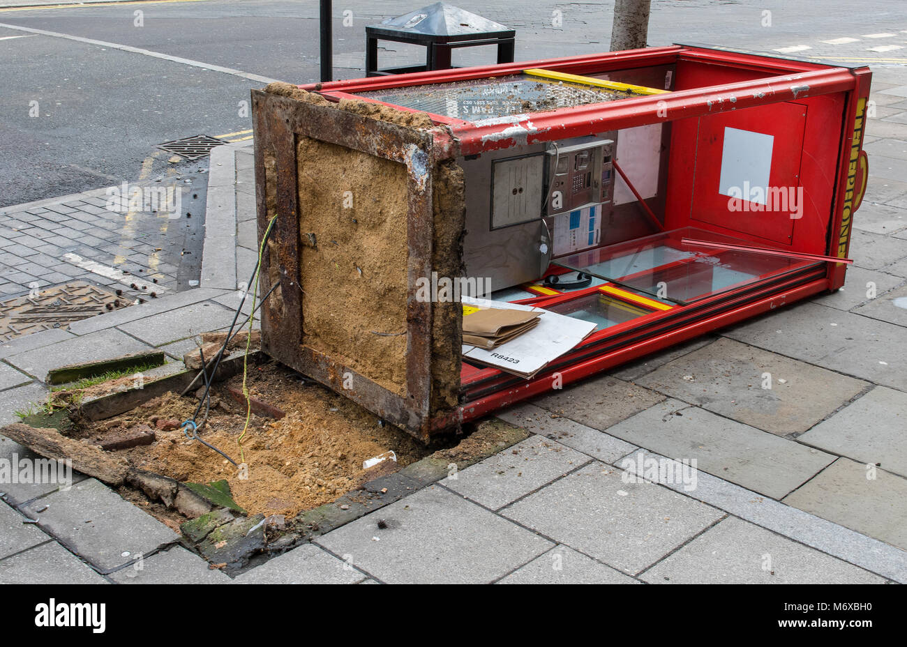Smashed telephone box hi-res stock photography and images - Alamy