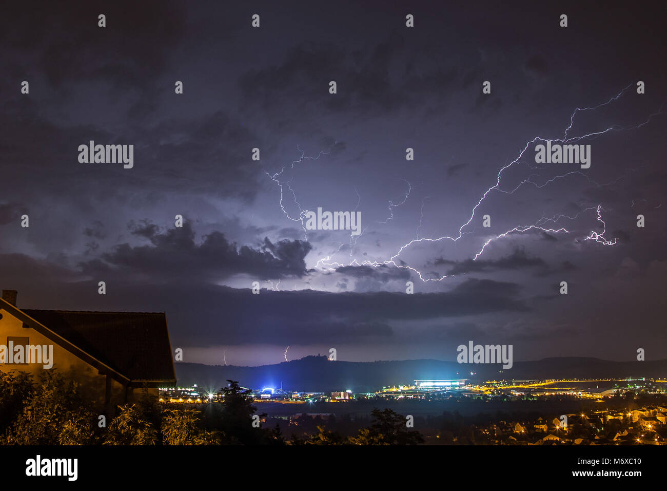 thunderstorm over the city Stock Photo - Alamy