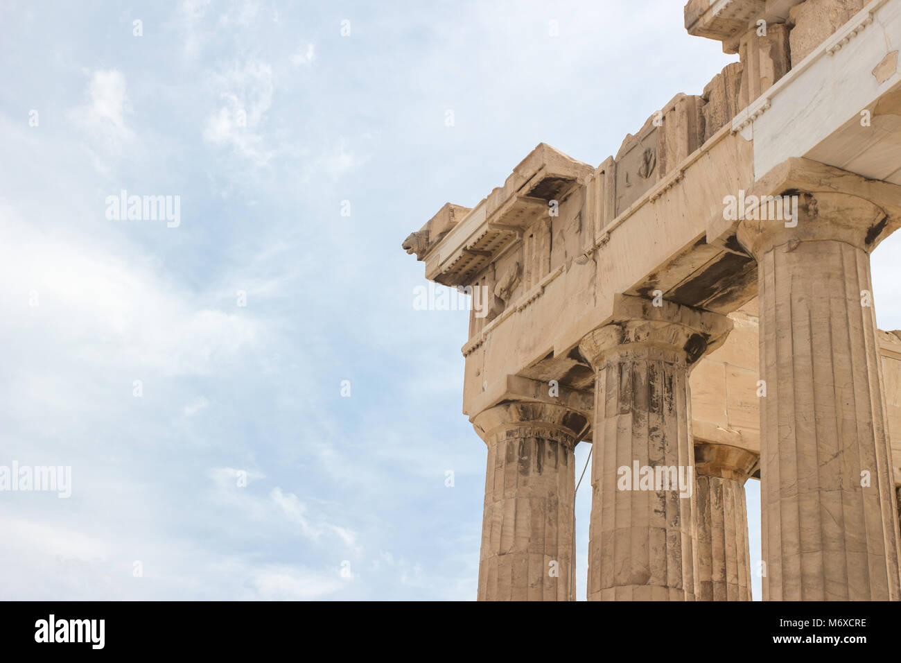 Detail of the Parthenon Temple, Acropolis of Athens, in Greece Stock ...