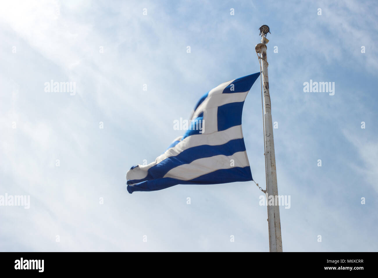Greek Flag, Acropolis of Athens, in Greece Stock Photo - Alamy