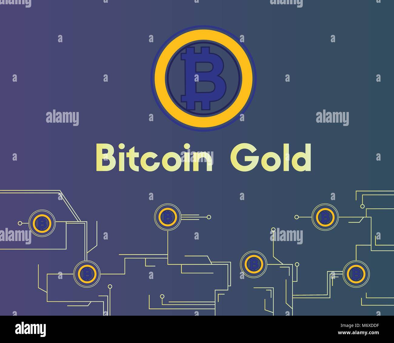 Bitcoin gold cryptocurrency blockchain circuit background Stock Vector ...