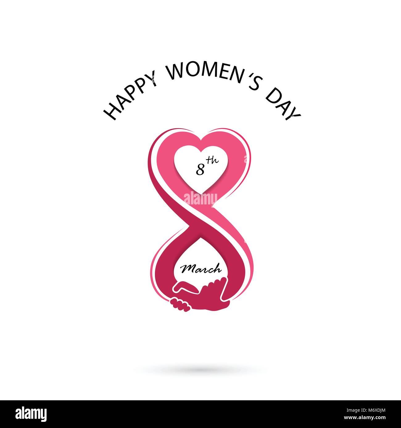 Creative 8 March logo vector design with international women's day icon ...