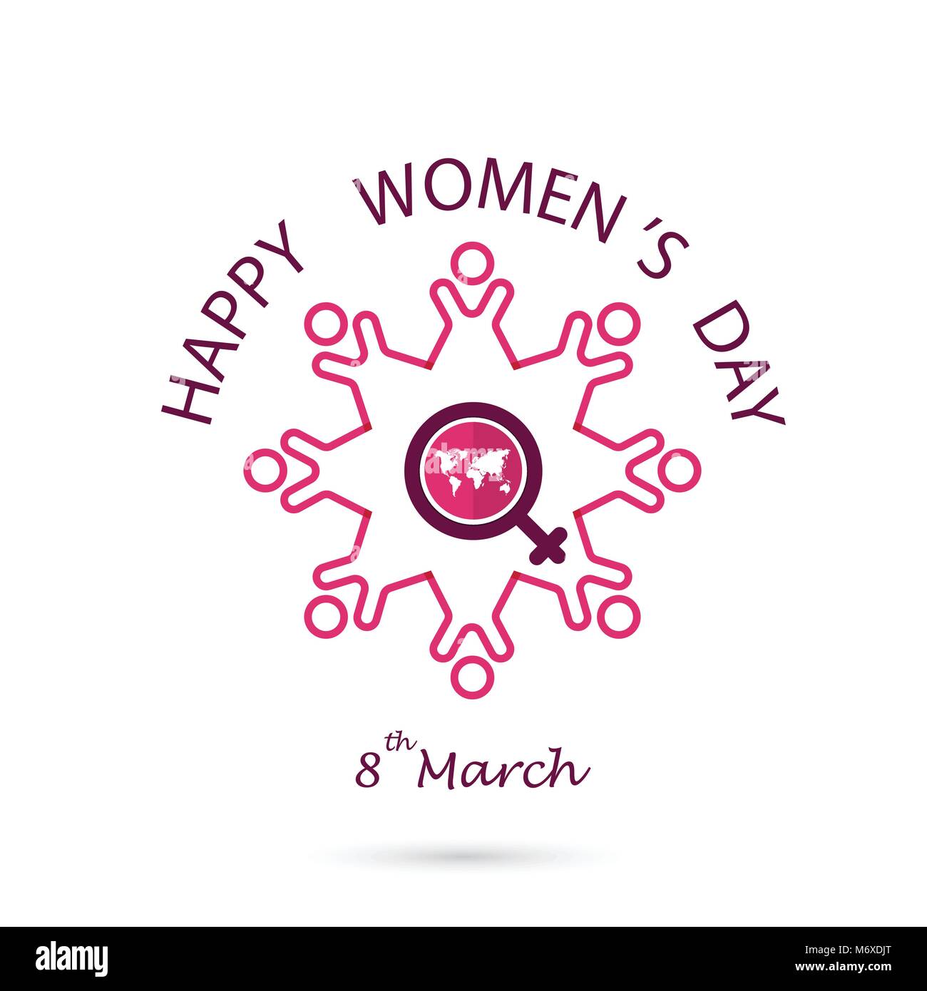 Creative 8 March logo vector design with international women's day icon ...