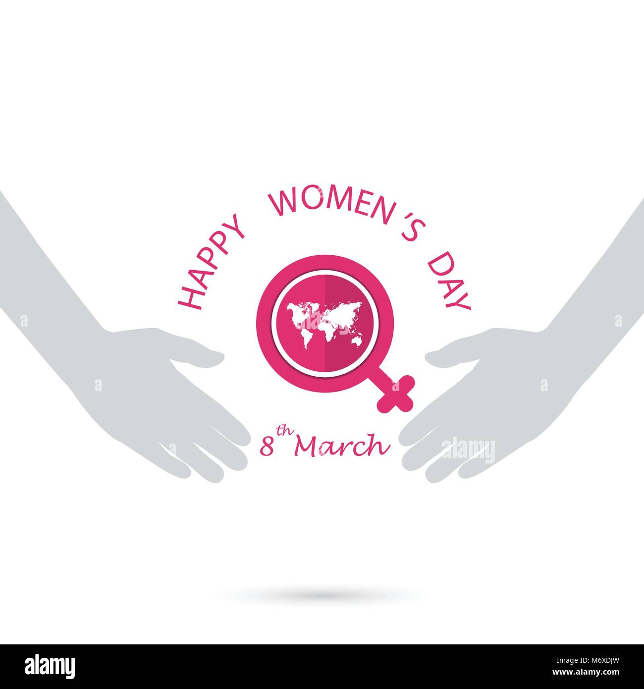 Creative 8 March logo vector design with international women's day icon ...