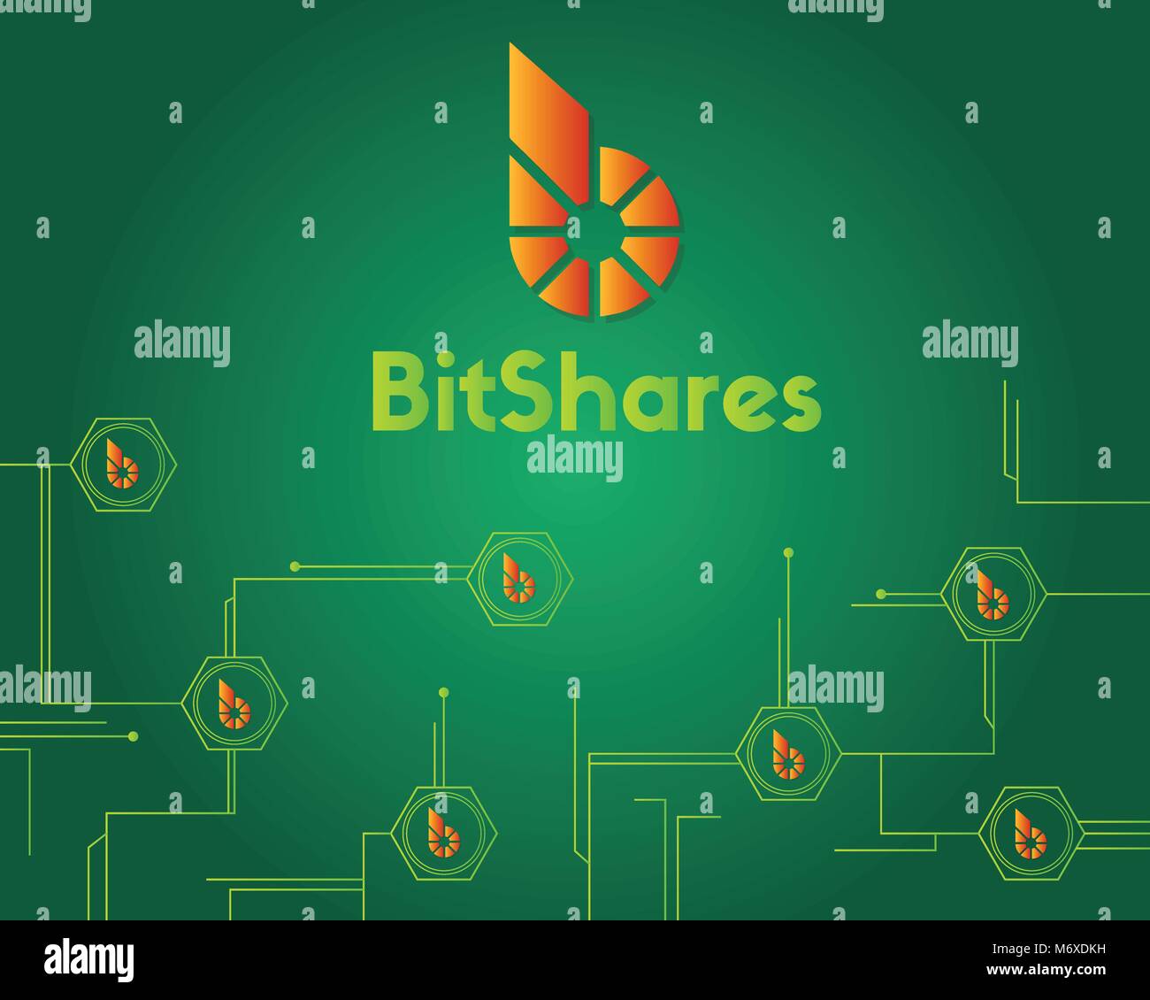 BitShares cryptocurrency blockchain circuit style background Stock ...
