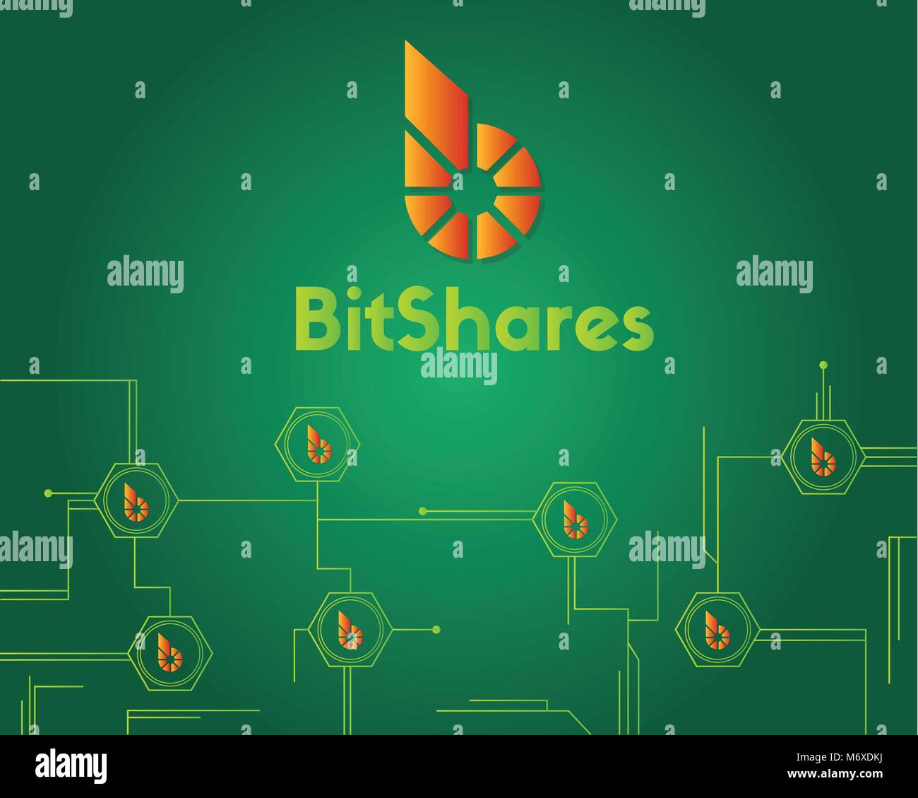 BitShares cryptocurrency blockchain circuit style background Stock ...