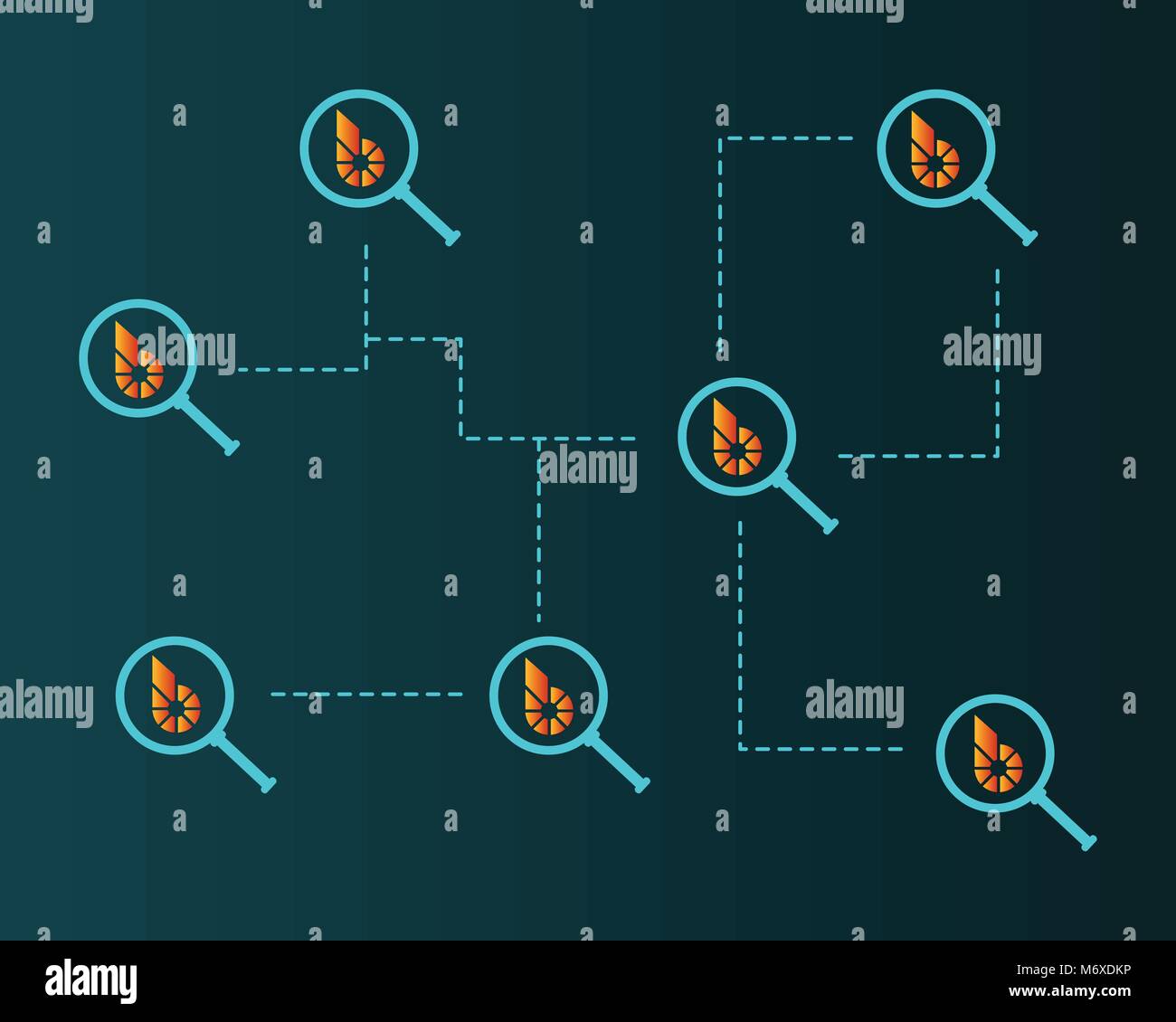 BitShares cryptocurrency with magnifying style background Stock Vector ...