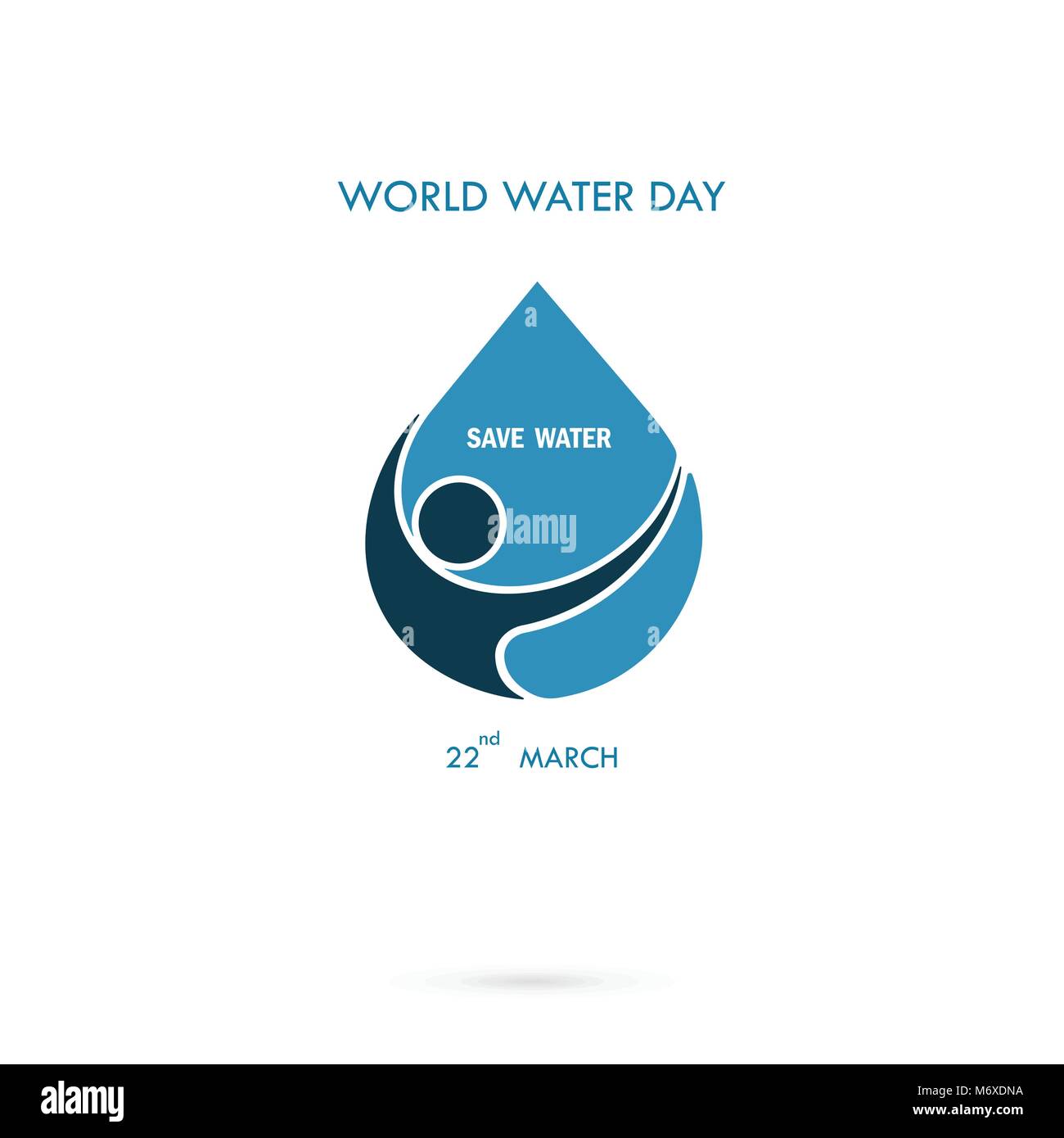 Water drop with human icon vector logo design template.World Water Day ...