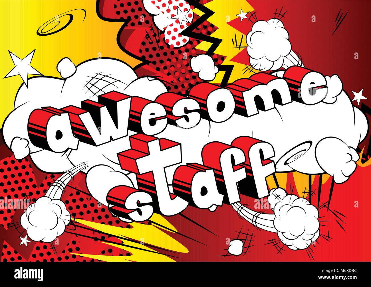 Awesome Staff - Comic book style phrase on abstract background Stock ...
