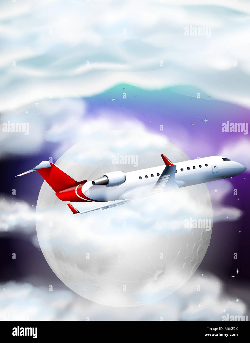 Aeroplane moon Stock Vector Images - Alamy