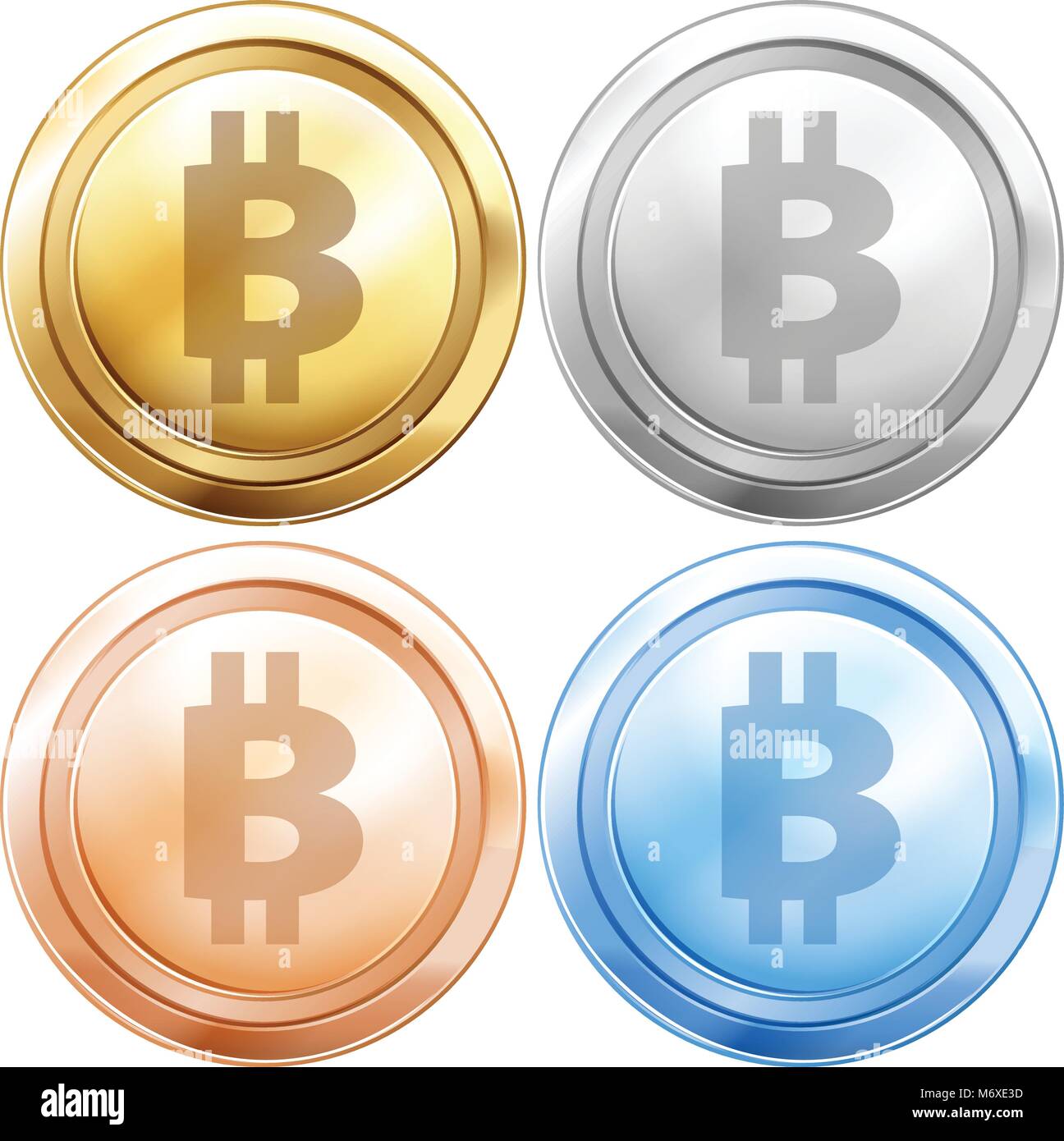 Four designs of bitcoins illustration Stock Vector Image & Art - Alamy