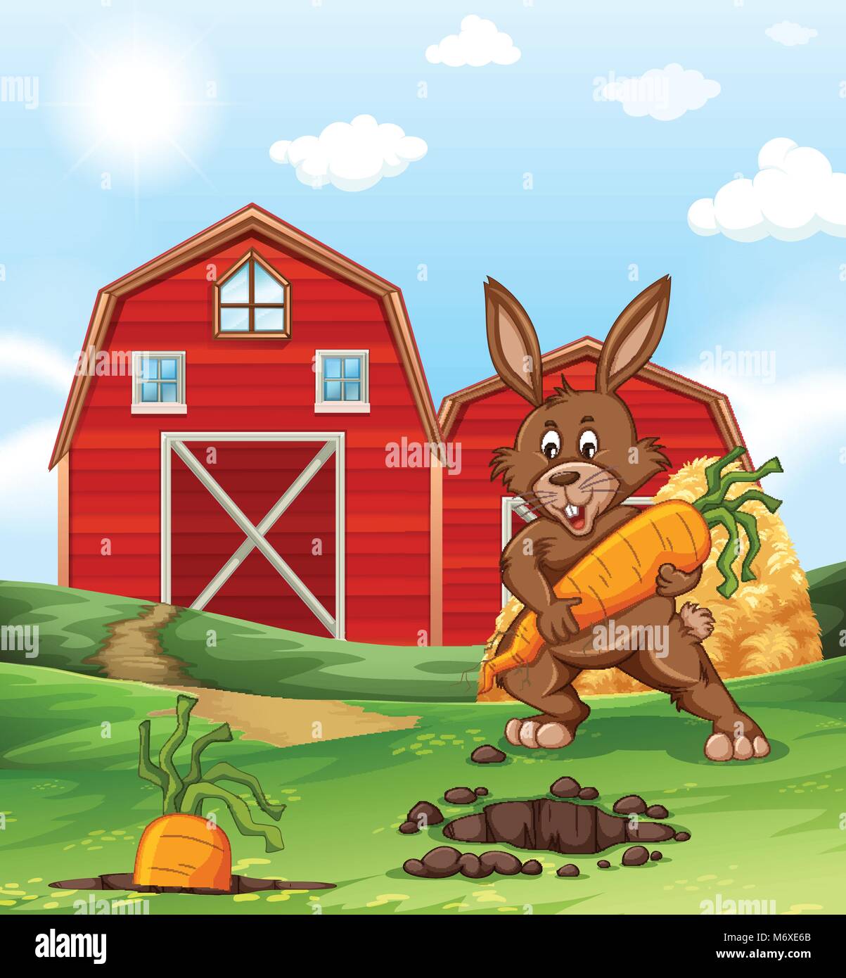 Rabbit barn Stock Vector Images - Alamy