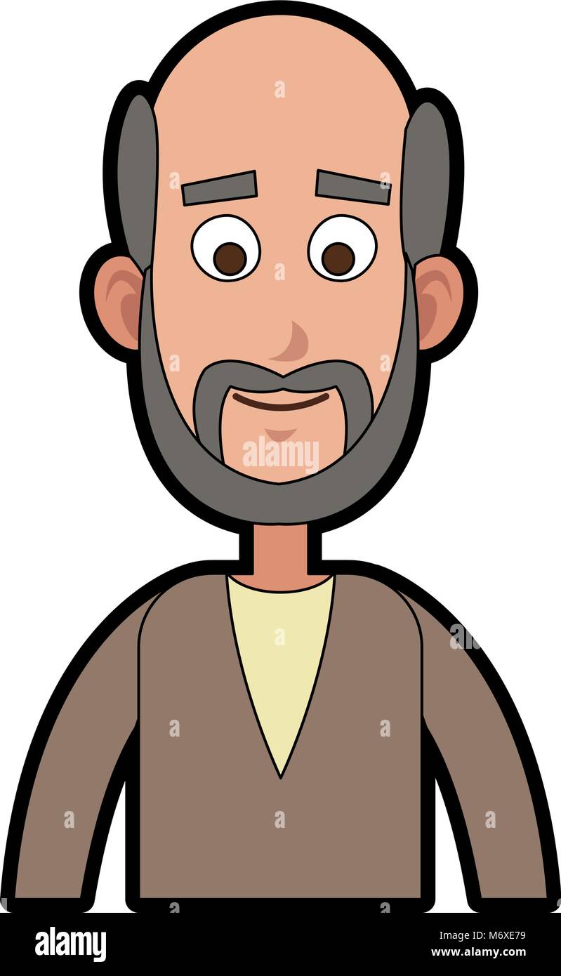 Old man smiling cartoon vector illustration graphic design Stock Vector ...