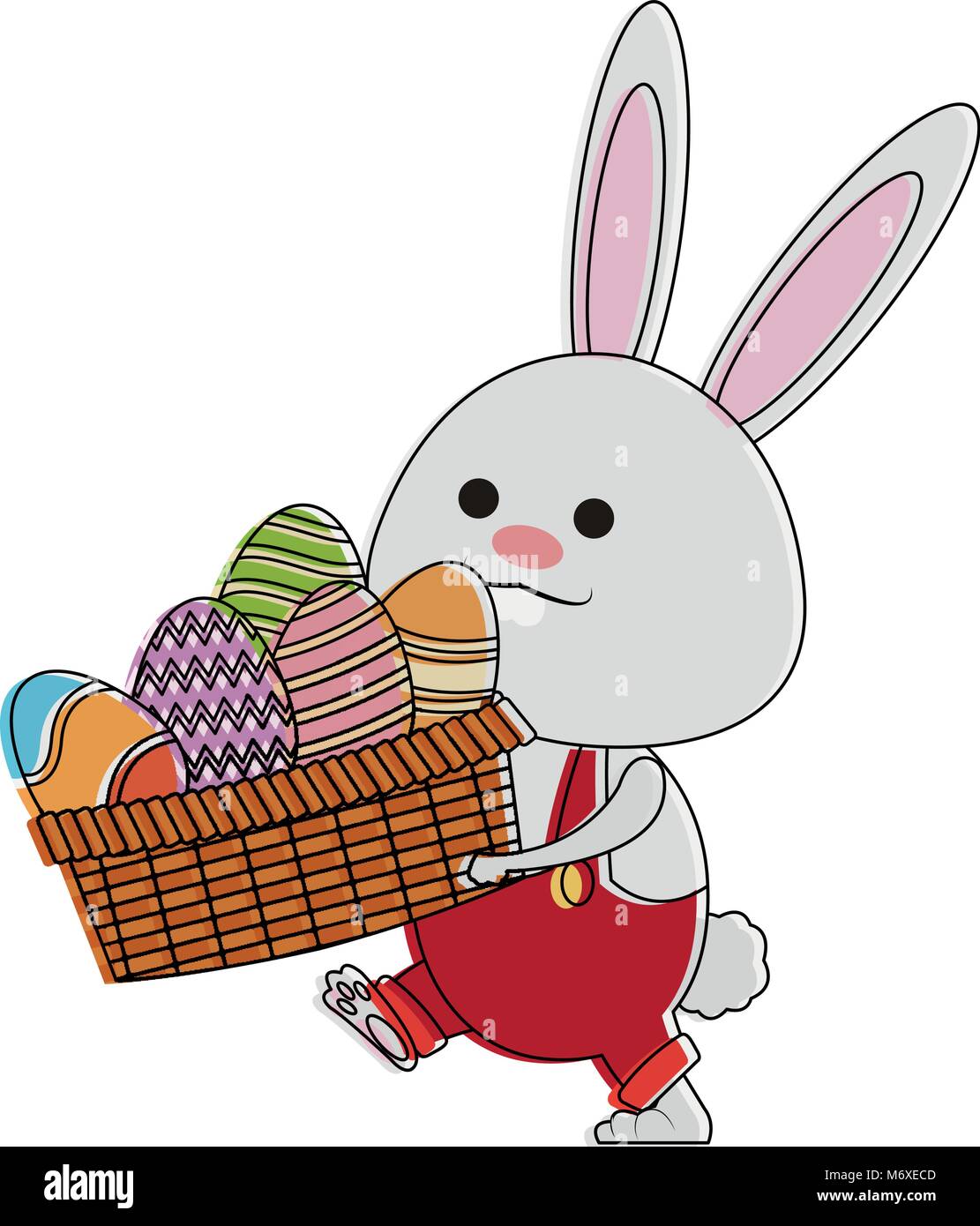 Cute rabbit holding easter eggs Stock Vector Image & Art - Alamy