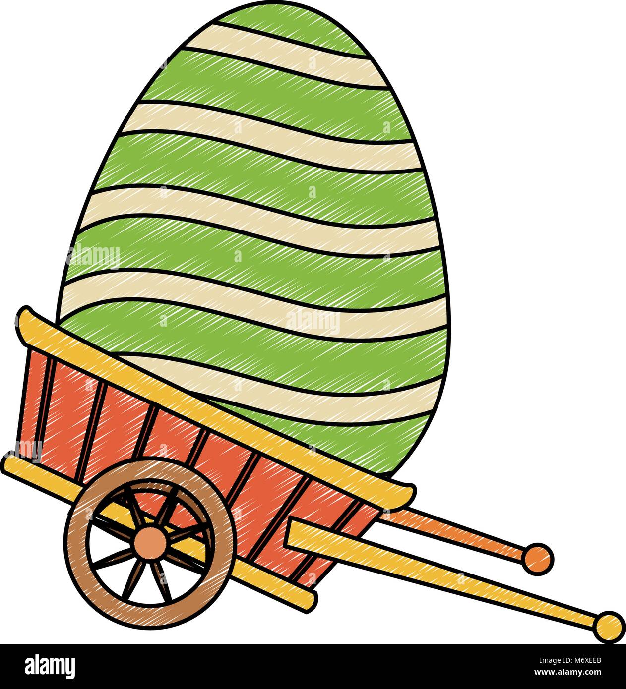 Cute easter egg on wheelbarrow cartoon Stock Vector Image & Art - Alamy