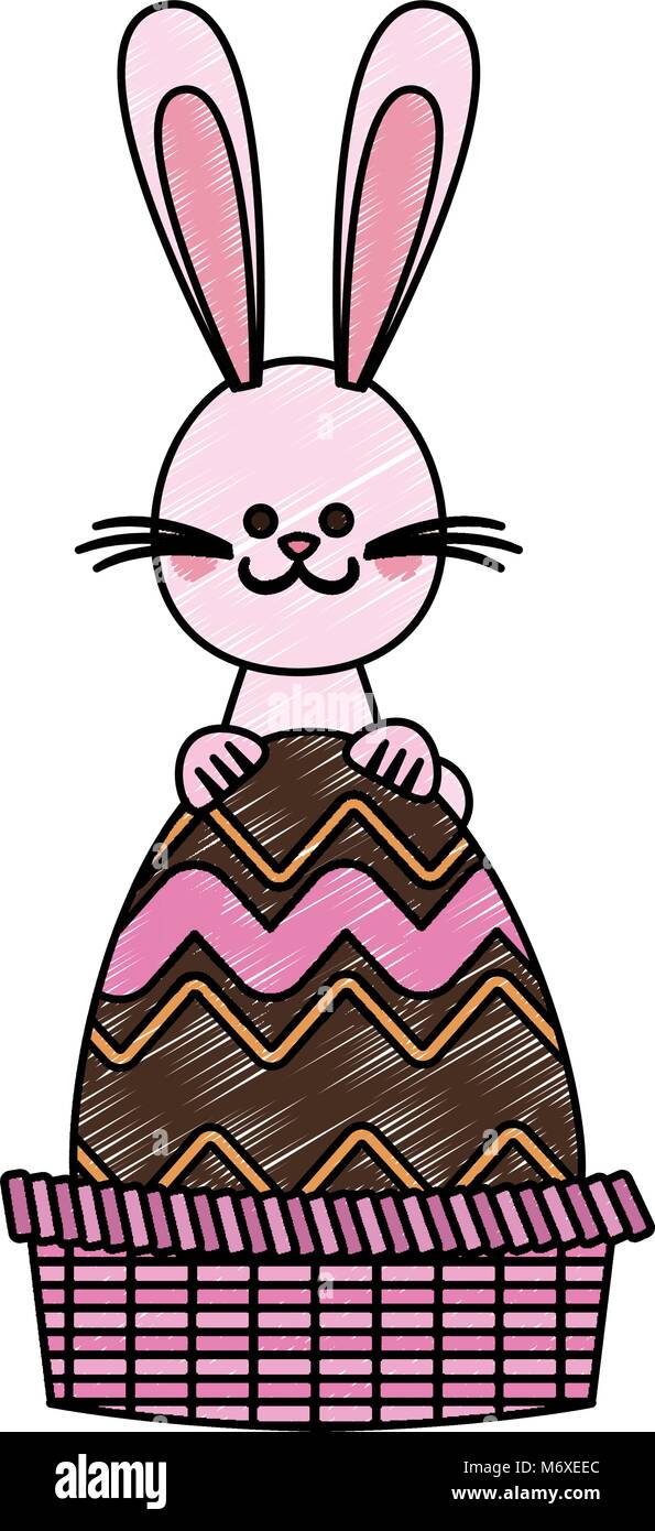 Cute rabbit with easter egg cartoon Stock Vector Image & Art - Alamy