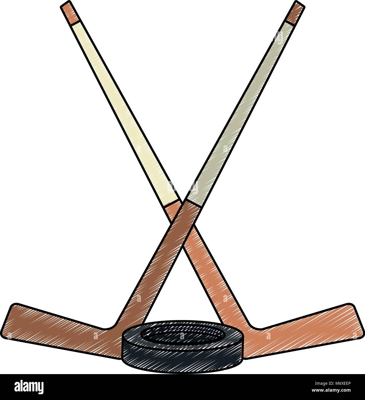 Hockey stick with puck Stock Vector Image & Art - Alamy