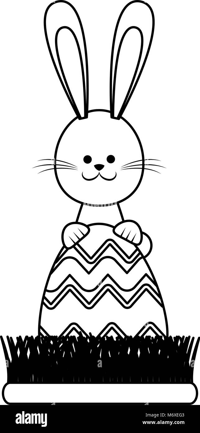 Cute rabbit with easter egg cartoon Stock Vector Image & Art - Alamy