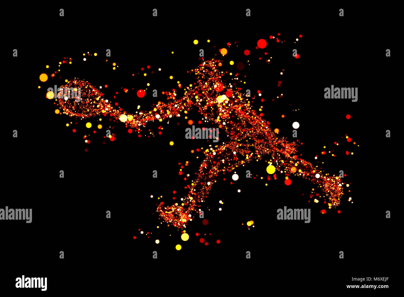 Light spots composed of moving figures, intense sports, athletes Stock ...